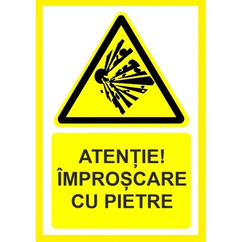 ⚠️ INDICATOARE 🛑 Indicator Atentie improscare cu pietre, Sticker ...