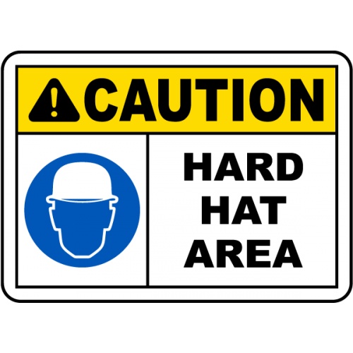 ⚠️ INDICATOARE 🛑 Indicator Caution Hard Hat Area Sign, Sticker autocolant ️