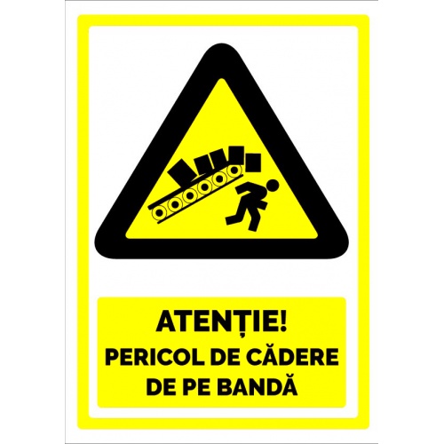⚠️ INDICATOARE 🛑 Indicator Semn pericol de cadere de pe banda, Sticker ...