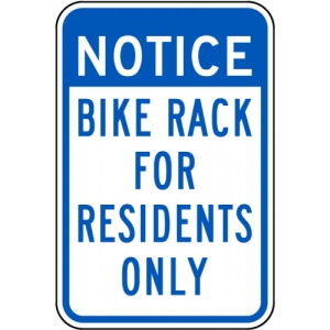 ⚠️ INDICATOARE 🛑 Indicator Notice Bike Rack for Residents Only Sign ...