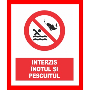 ⚠️ INDICATOARE 🛑 Indicator Interzis inotul si pescuitul, Sticker ...