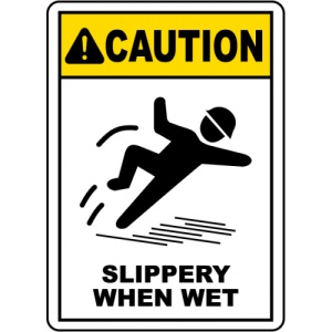 ⚠️ INDICATOARE 🛑 Indicator Caution Slippery When Wet, Sticker autocolant ️