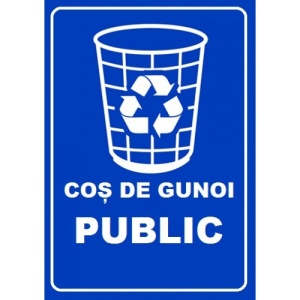 ⚠️ INDICATOARE 🛑 Indicator Cos de gunoi public, Sticker autocolant ️