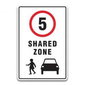 ⚠️ INDICATOARE 🛑 Indicator 10 KM SHARED ZONE SIGN, Sticker autocolant ️