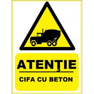 ⚠️ INDICATOARE 🛑 Indicator Atentie cifa cu beton, Sticker autocolant ️