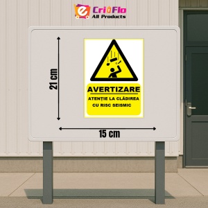 ⚠️ INDICATOARE 🛑 Indicator Atentie la cladirea cu risc seismic, Sticker ...