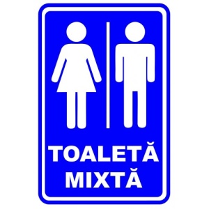 ⚠️ INDICATOARE 🛑 Indicator Toaleta mixta, Sticker autocolant ️