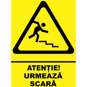 ⚠️ INDICATOARE 🛑 Indicator Indicator atentie urmeaza scara, Sticker ...
