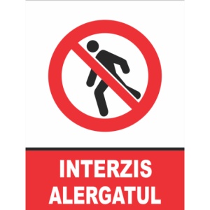 ⚠️ INDICATOARE 🛑 Indicator Interzis alergatul, Sticker autocolant ️
