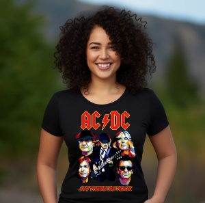 Tricou dama personalizat cu trupa Rock AC DC - Let there be rock