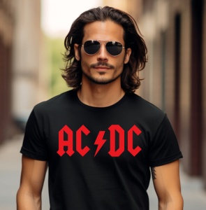 Tricou personalizat pentru barbati Trupa Rock AC DC Logo