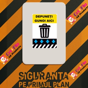 ⚠️ INDICATOARE 🛑 Indicator Depuneti gunoi aici, Sticker autocolant ️