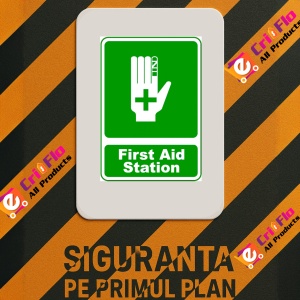 ⚠️ INDICATOARE 🛑 Indicator Sign first aid station, Sticker autocolant ️