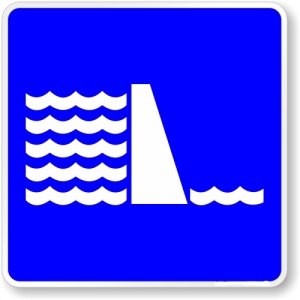 ⚠️ INDICATOARE 🛑 Indicator Barajul cu apa, Sticker autocolant ️
