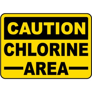 ⚠️ INDICATOARE 🛑 Indicator Caution Chlorine Area Sign, Sticker autocolant ️