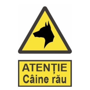 ⚠️ INDICATOARE 🛑 Indicator protectia muncii atentie caine rau, Sticker ...