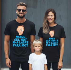 Set doua tricouri personalizate pentru Nasi la taierea motului