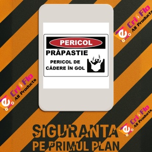 ⚠️ INDICATOARE 🛑 Indicator Prapastie pericol de cadere in gol, Sticker ...