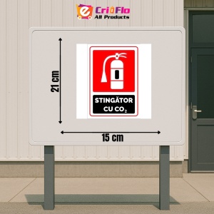 ⚠️ INDICATOARE 🛑 Indicator Semn cu stingator cu co2, Sticker autocolant ️