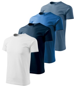 Set 4 tricouri clasice simple barbat din bumbac 100%, denim,albastru ...