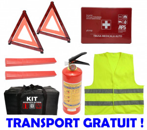 Set Kit - Trusa siguranta auto omologat R.A.R, Stingator cu manometru ...