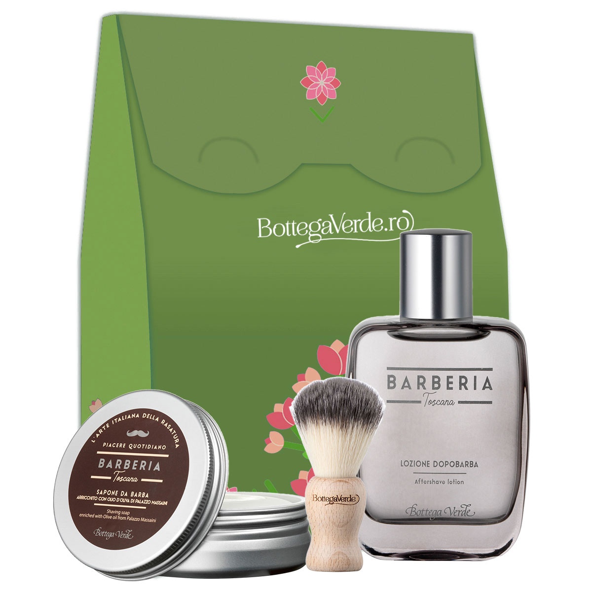 Set cadou barbati, ritual de barbierit, cu extract de ulei de masline ...