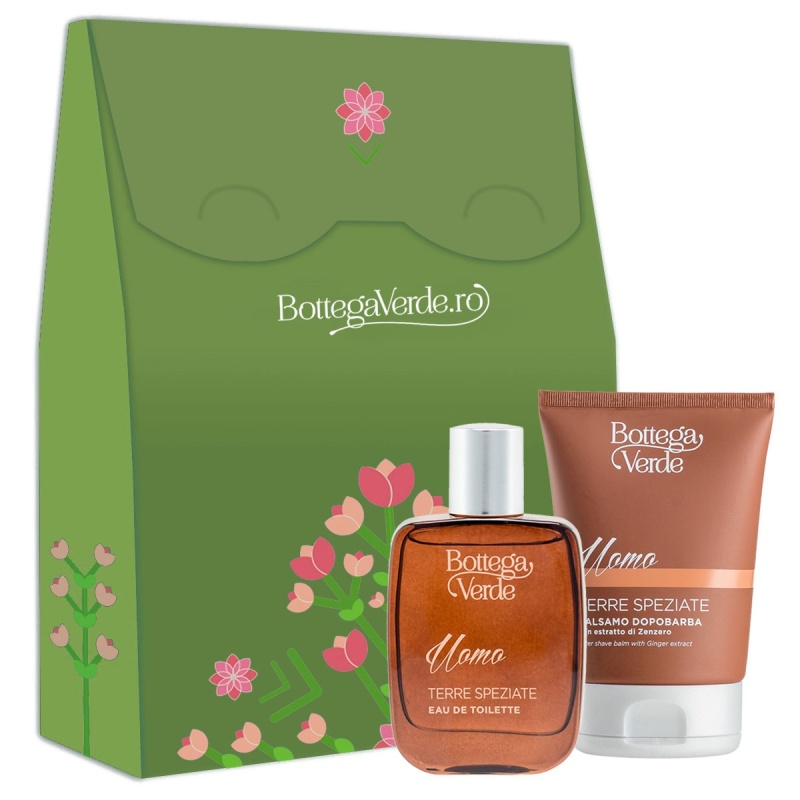 Set cadou barbati cu extract de ghimbir - Terre Speziate, 50 ML + 75 ML