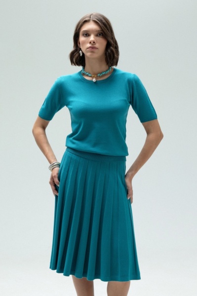 Hermina Bluză dama Tricotata MS115 Turcoaz