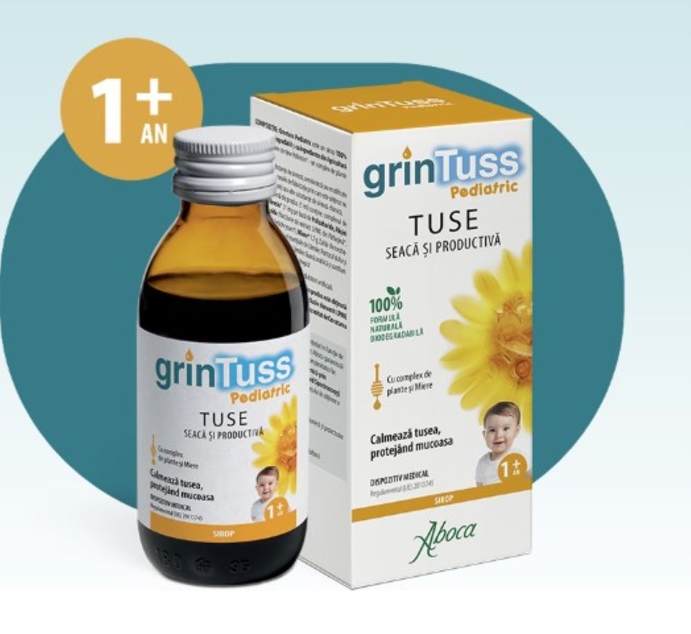 GrinTuss Pediatric sirop de tuse pentru copii, 180 ml, Aboca