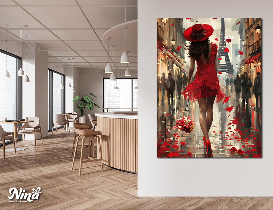 Moderne slike na platnu Devojka na ulicama Pariza ms114