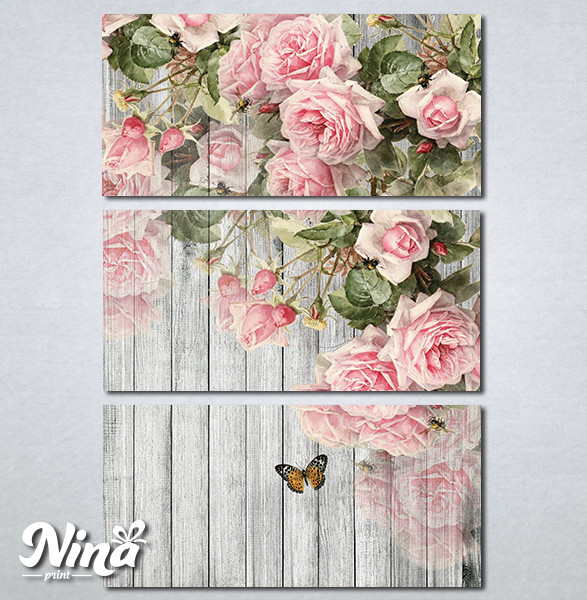 Slike na platnu Roze ruze i leptiri Nina418_3