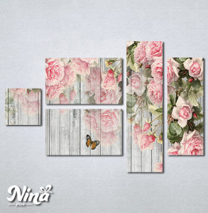 Slike na platnu Roze ruze i leptiri Nina418_5