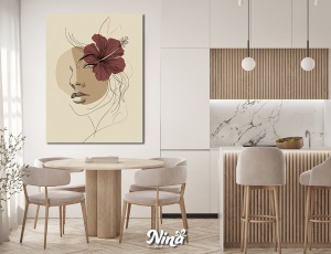 Ženski profil sa cvetom – DIGITAL ART slika na platnu ms257