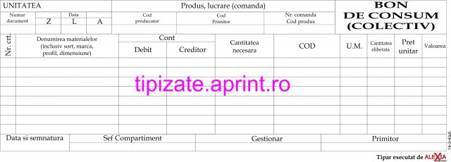 Bon consum autocopiativ 1/2 A4