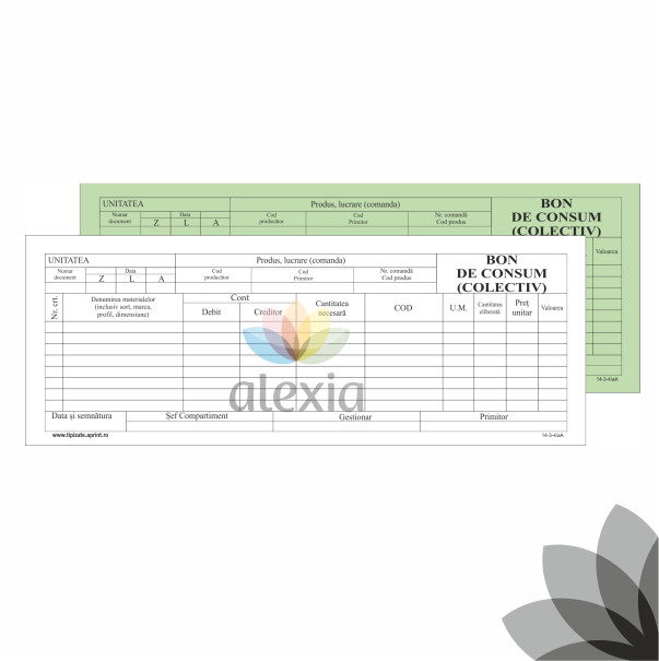 Bon consum autocopiativ 1/2 A4