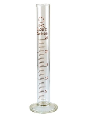 Graduated cylinder, glass, 25 ml