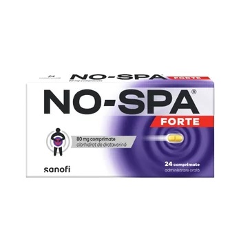 No-Spa Forte, 80 mg, 24 comprimate, Sanofi