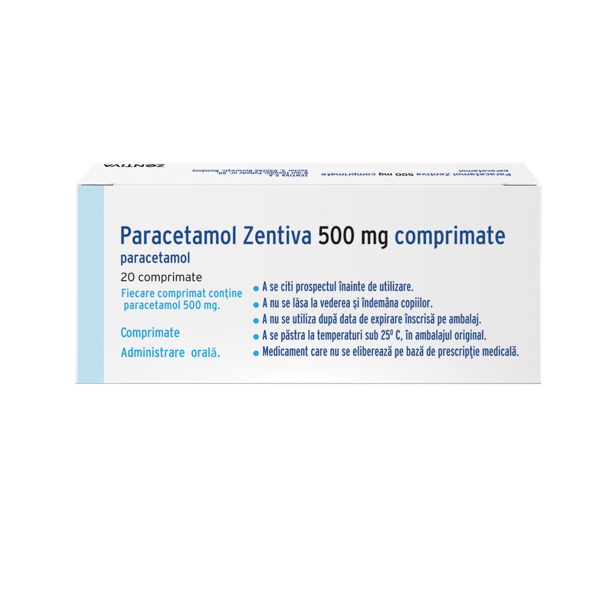 Paracetamol 500mg 20 comprimate , Zentiva