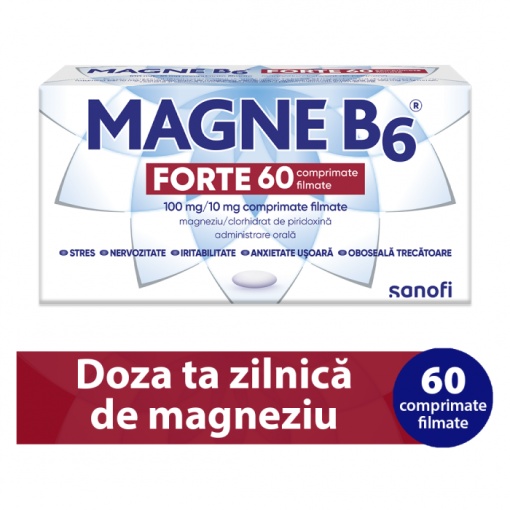 Magne B6 Forte 100mg/10mg x 60 comprimate , Sanofi