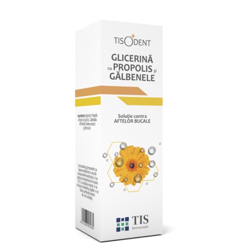 Glicerina cu propolis si galbenele Tisodent, 25 ml, Tis Farmaceutic
