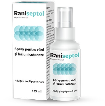 Spray pentru rani si leziuni cutanate, Raniseptol, 125 ml, Zdrovit