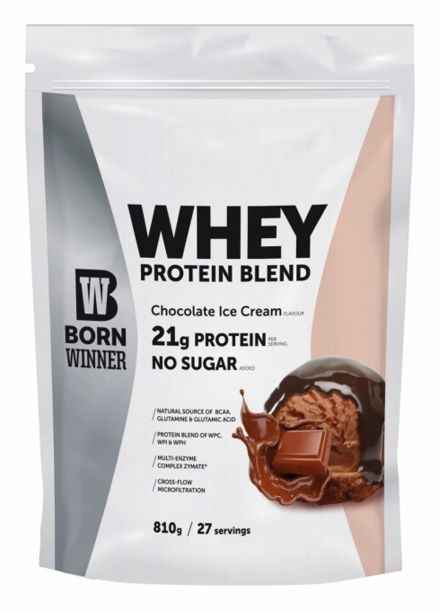 Amestec de proteine din zer Born Winner - Înghețată de ciocolată 810 gr.