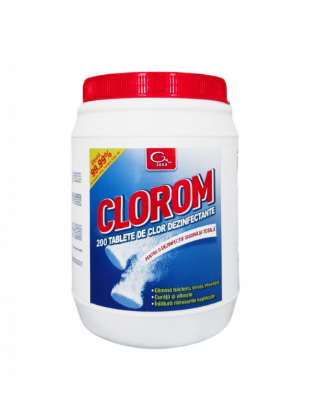 Clorom 200 tablete - dezinfectant multisuprafețe