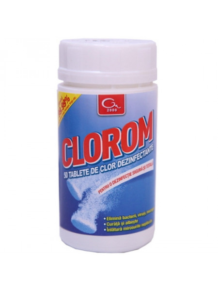 Clorom 50 tablete dezinfectant pentru suprafețe și obiecte contaminate