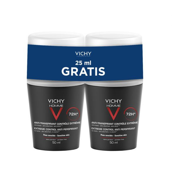 VICHY HOMME ROLL-ON 72H PROMO 2X50ML