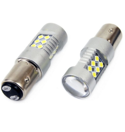 Set 2 becuri auto cu LED AMIO 12-24V, BA15D P21W-5W, 24 SMD 3030