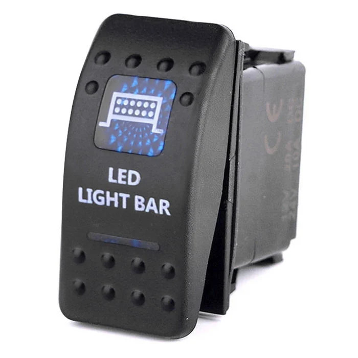 Buton Comutator, ON OFF, Auto, 12V 24V, cu LED Panou, Lumina Albastra ...