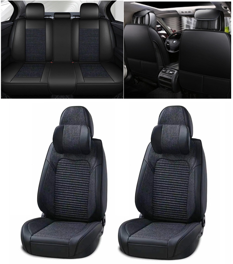 Set Huse Scaune Cu Perne Tetiera Auto, Universale, Lux, Piele Ecologica ...