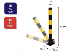 Stalp metalic rabatabil pentru delimitare spații de parcare cu sistem ...