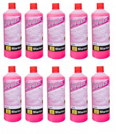 Pachet 10L Antigel auto Concentrat G12 roz, 10 bidoane x 1L